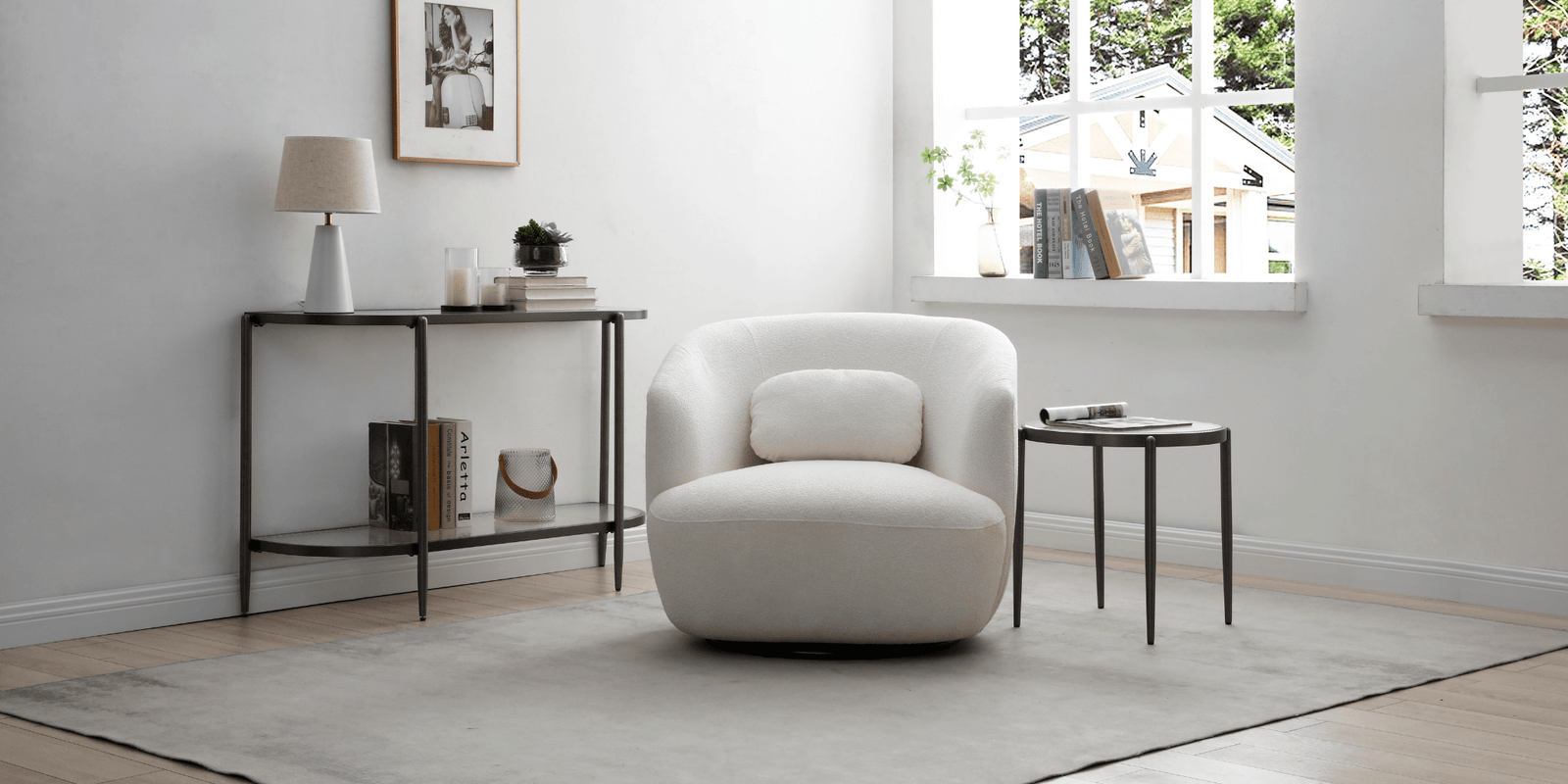 Gatsby 1.2M Console Hall Table Fluted Glass Gunmetal Grey | Seek & Ramble