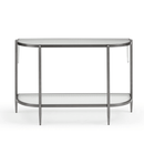 Gatsby 1.2M Console Hall Table Fluted Glass Gunmetal Grey | Seek & Ramble