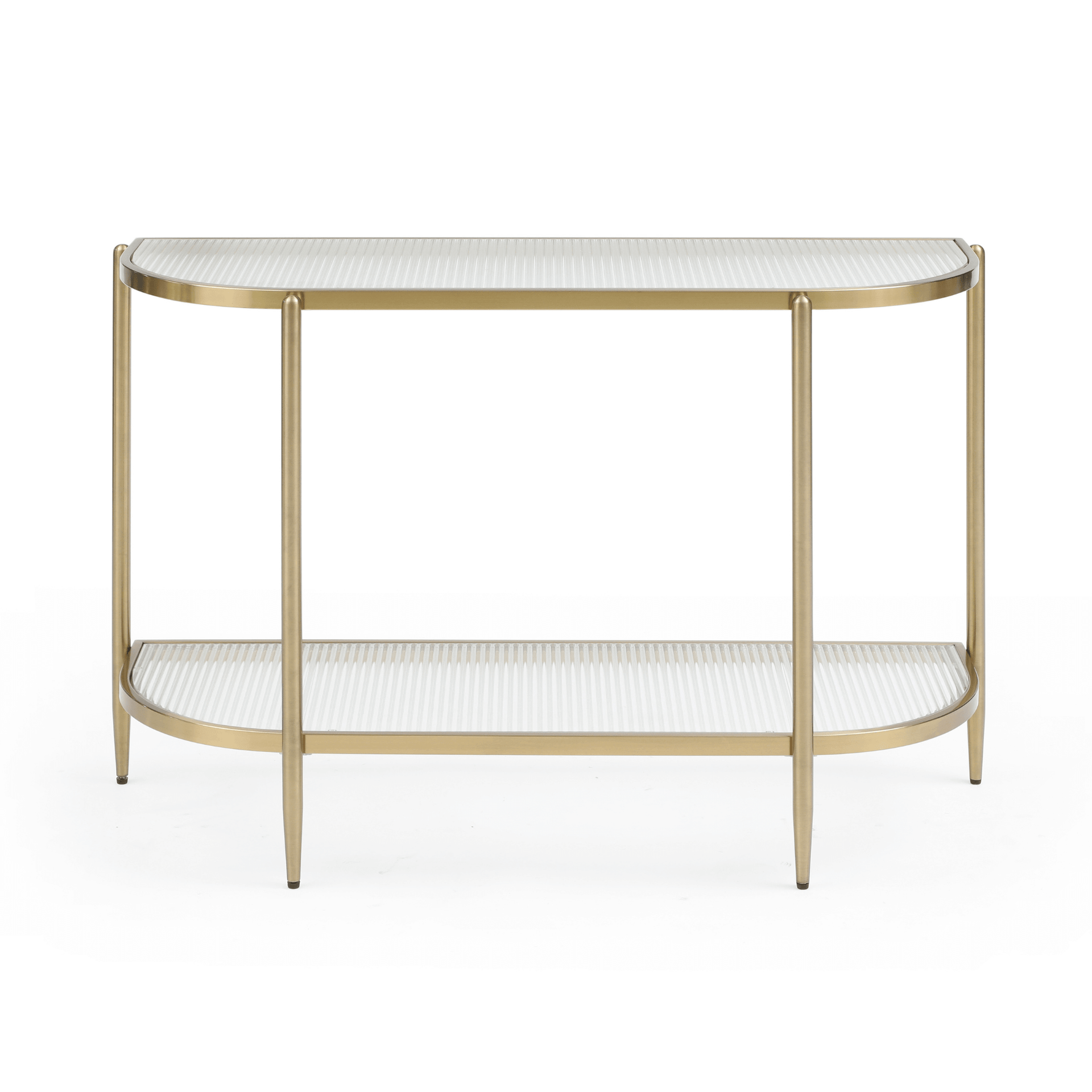 Gatsby 1.24m Console Hall Table Fluted Glass & Gold | Seek & Ramble