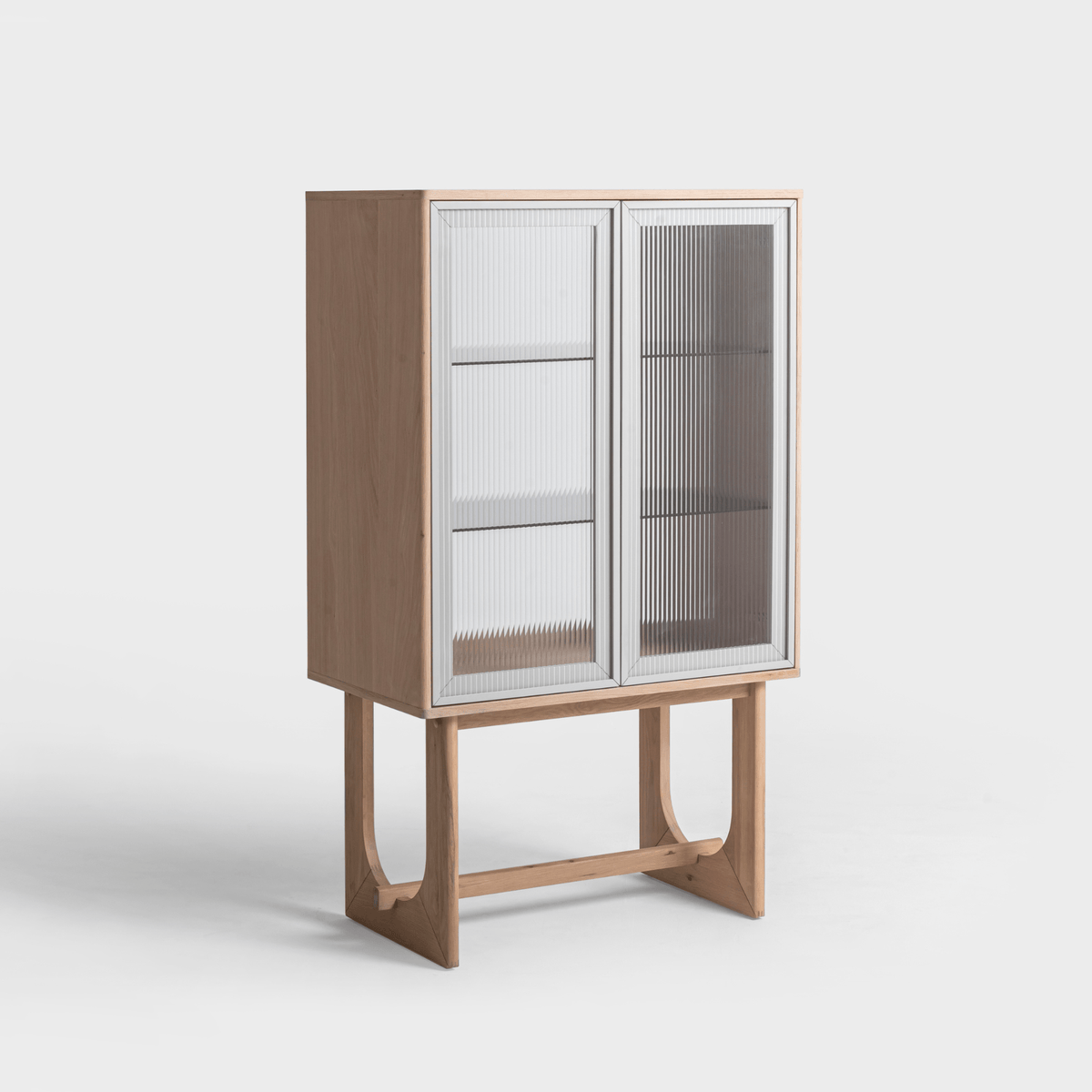 Oscar Glass Cabinet Oak and Fluted Glass - Modern Furniture – Seek & Ramble