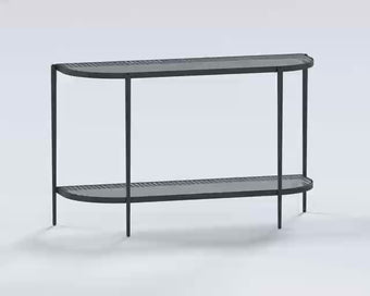 Gatsby 1.2M Console Hall Table Fluted Glass Gunmetal Grey | Seek & Ramble
