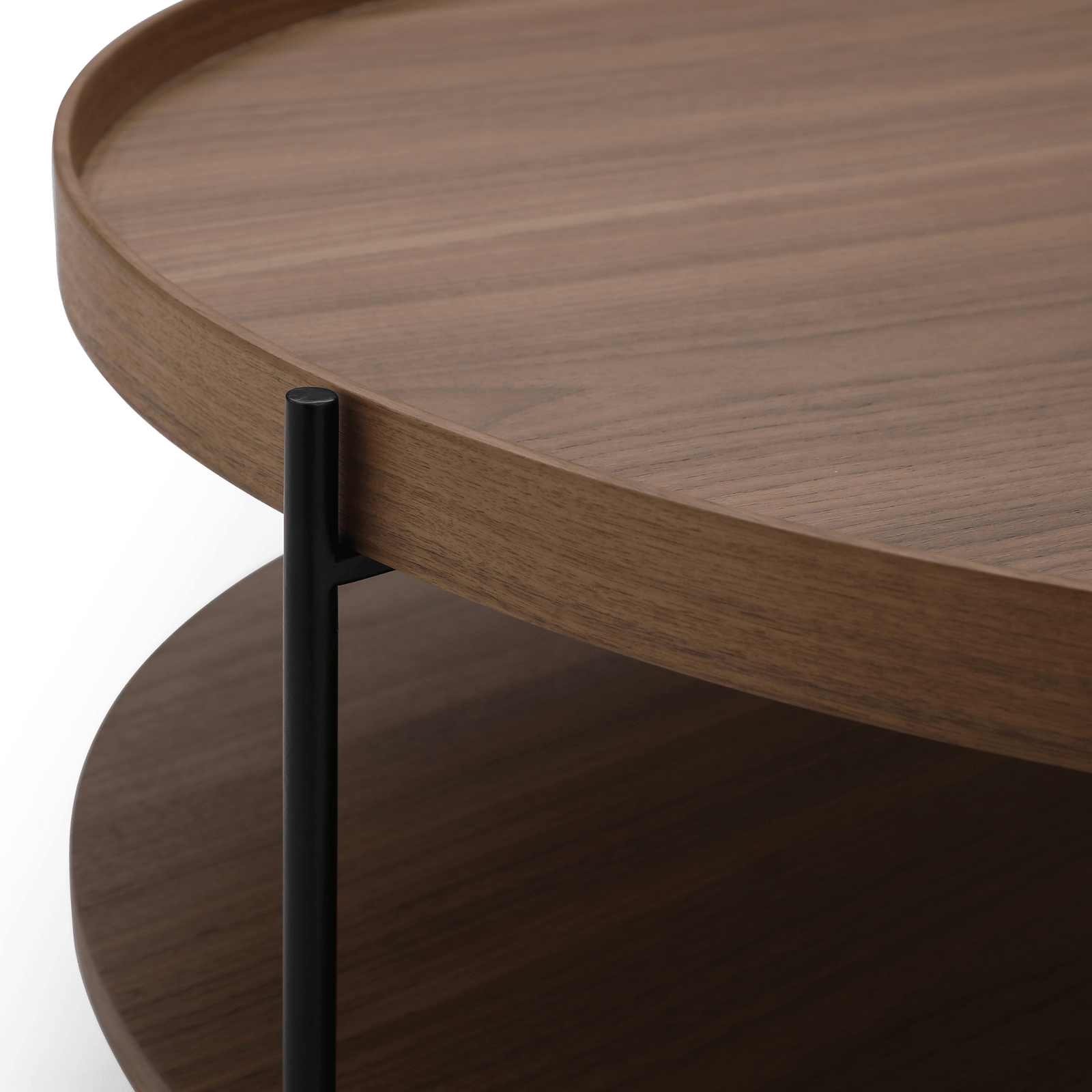 Cleo 90cm Round Coffee Table Large Walnut | Seek & Ramble